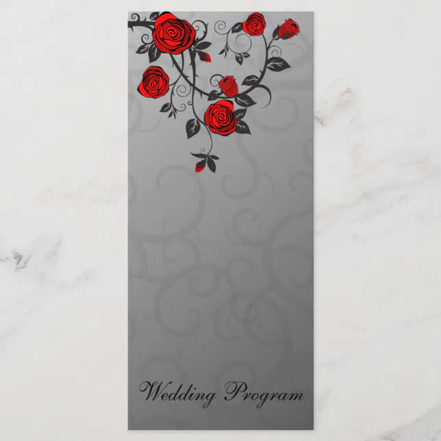 Enchanted Roses Wedding Program Card | Zazzle