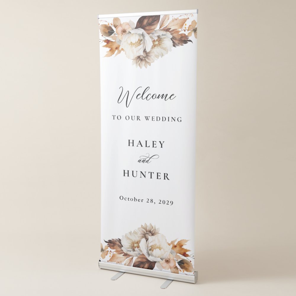 Enchanted Rustic Autumn Wedding Welcome Retractable Banner sold by ...