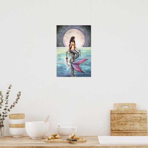 Enchanted Sea Mermaid Art Poster Print | Zazzle