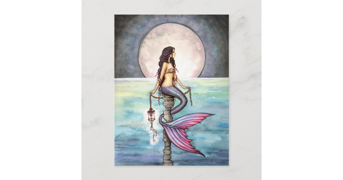 Enchanted Sea Mermaid Fantasy Art Postcard | Zazzle