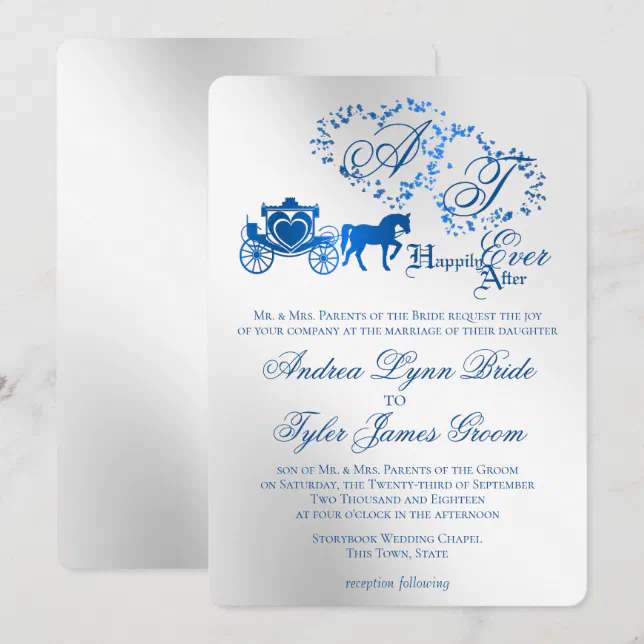 Enchanted Silver Story Book Wedding Invitation | Zazzle