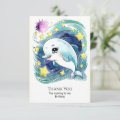 Enchanted Simple Underwater Dolphin Birthday Thank You Card | Zazzle