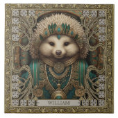 Enchanted Spirit Hedgehog Personalized Jewels Ceramic Tile | Zazzle