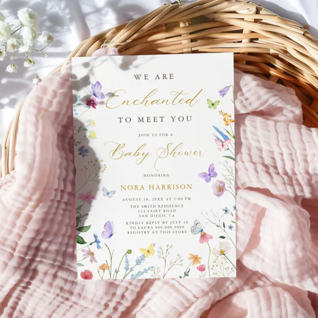 Enchanted To Meet You Baby Shower Invitation | Zazzle