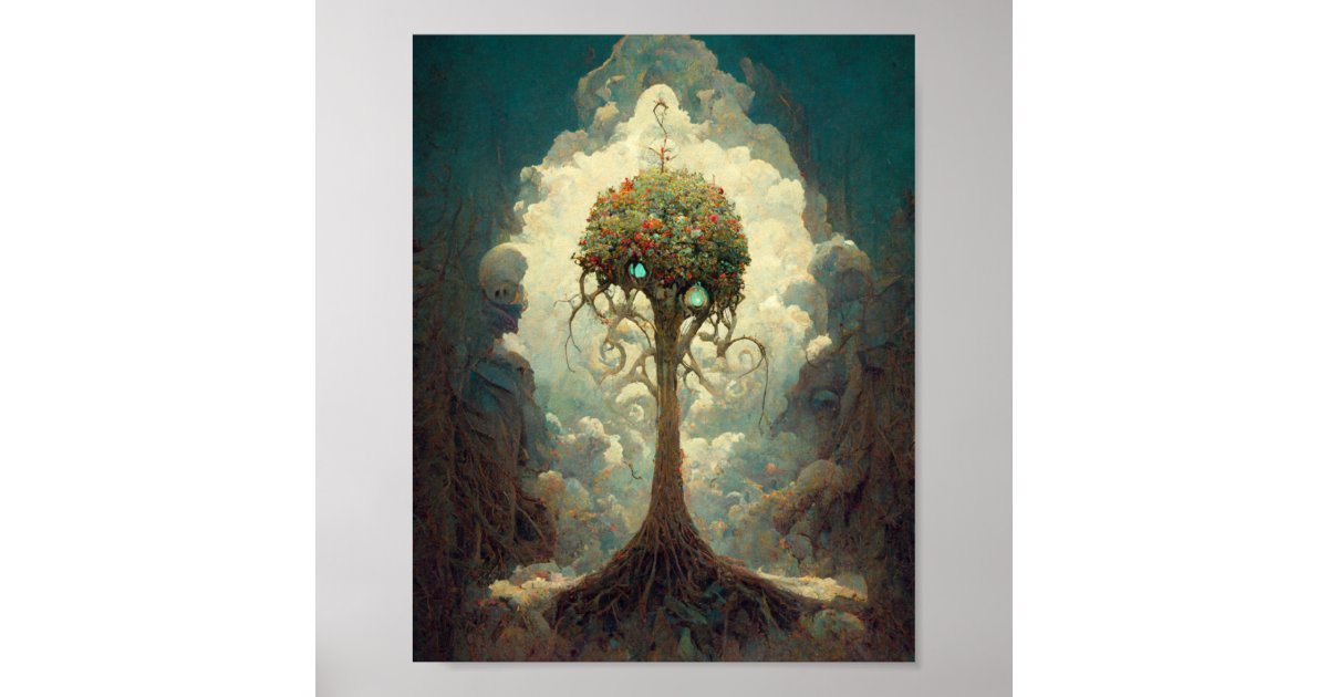 Enchanted Tree 2 Fantasy Art Poster | Zazzle