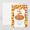 Enchanted Watercolor Pizza Birthday Thank You Card | Zazzle