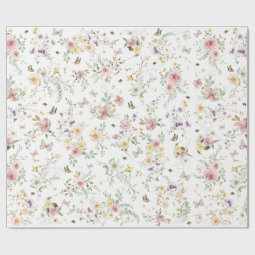 Enchanted Wildflower Fairytale Garden Wedding Wrapping Paper | Zazzle
