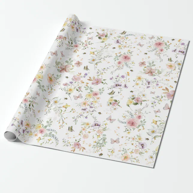 Enchanted Wildflower Fairytale Garden Wedding Wrapping Paper | Zazzle