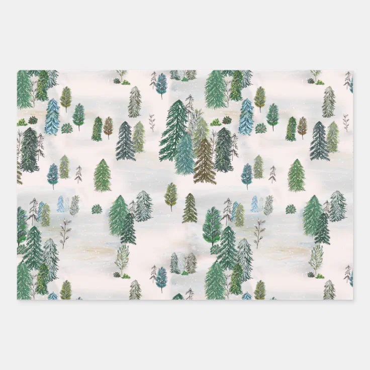 Enchanted Winter Forest Wrapping Paper Sheets | Zazzle