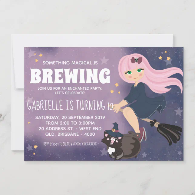 Enchanted Witch Party Invitation | Zazzle