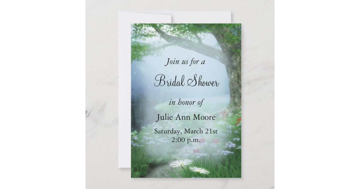 Enchanted Woodland Forest Bridal Shower Invitation | Zazzle