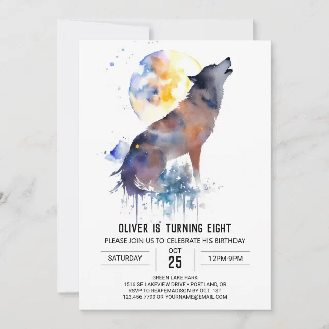 Enchanted Woodland Wolf Birthday Invitation | Zazzle