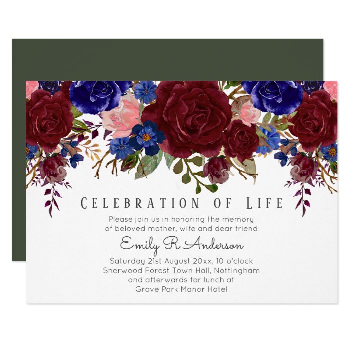 Enchanting CELEBRATION of LIFE Memorial Funeral Invitation | Zazzle.com