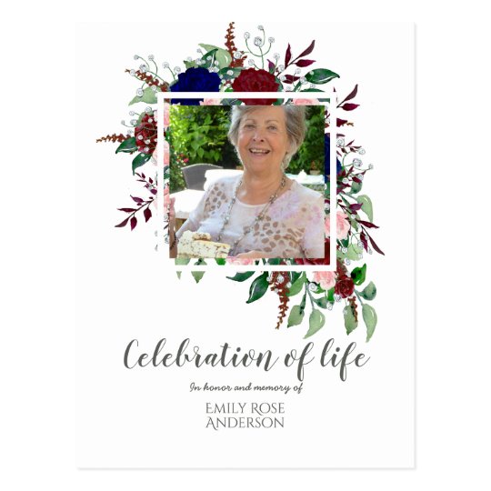 Enchanting CELEBRATION of LIFE PHOTO Memorial Postcard | Zazzle.com