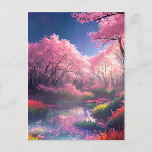 Enchanting Harmony of the Colorful Swamp Postcard | Zazzle