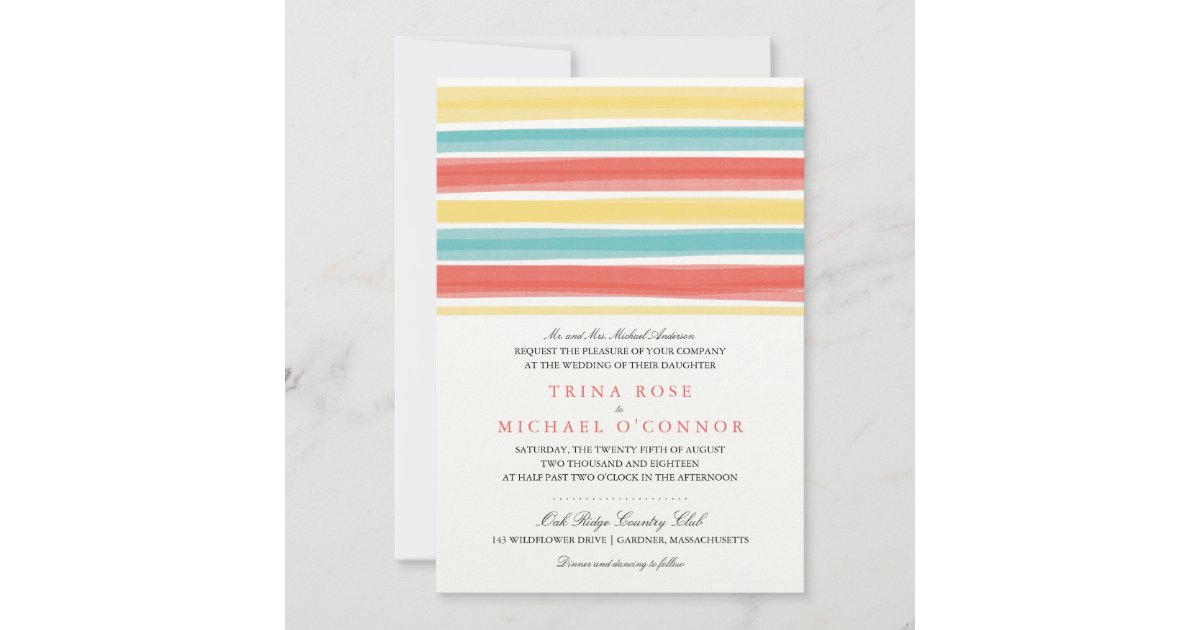 Enchanting Stripes | Wedding Invitation | Zazzle
