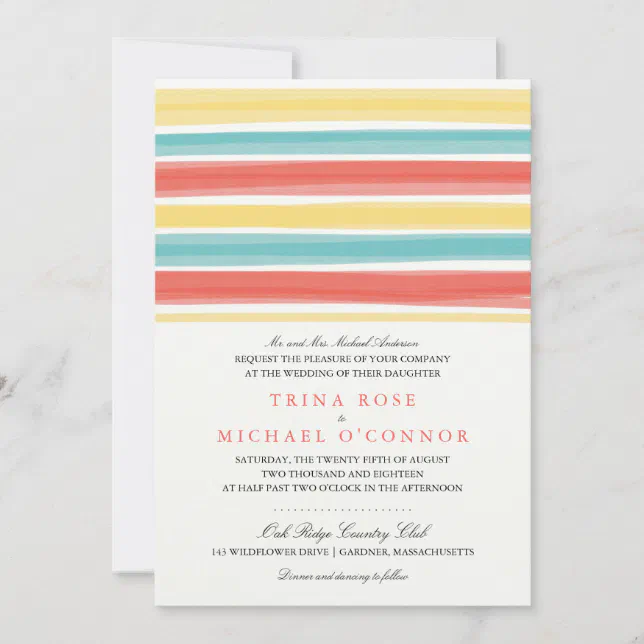 Enchanting Stripes | Wedding Invitation | Zazzle
