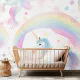 Enchanting Unicorn Rainbow Magic Wand Pastel Wallpaper | Zazzle