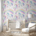 Enchanting Unicorn Rainbow Magic Wand Pastel Wallpaper | Zazzle