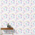 Enchanting Unicorn Rainbow Magic Wand Pastel Wallpaper | Zazzle