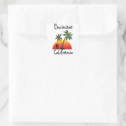 Encinitas California. Square Sticker | Zazzle