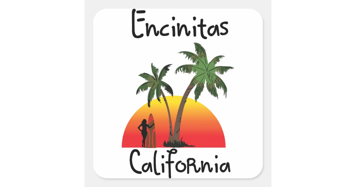 Encinitas California. Square Sticker | Zazzle