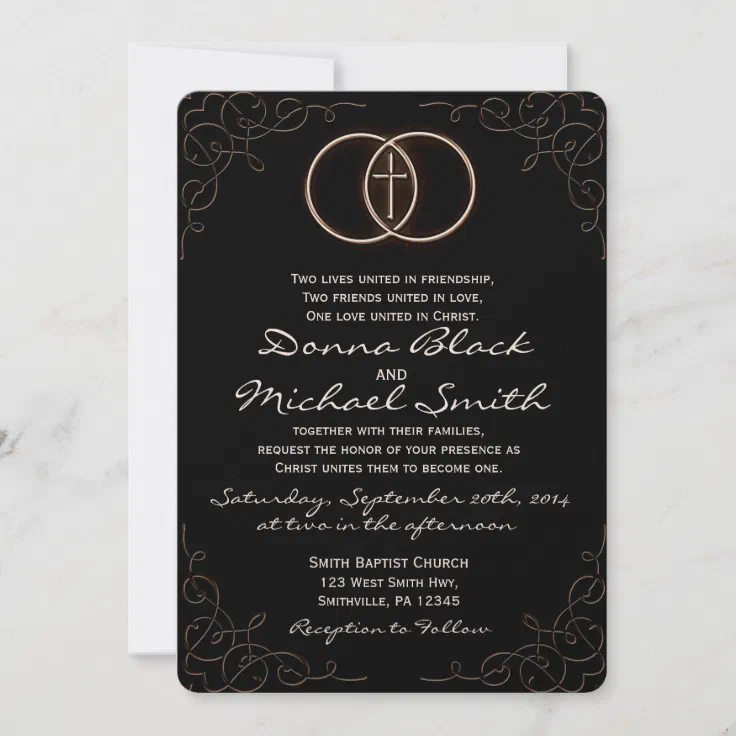 Encircled Cross Religious Wedding Invitations | Zazzle