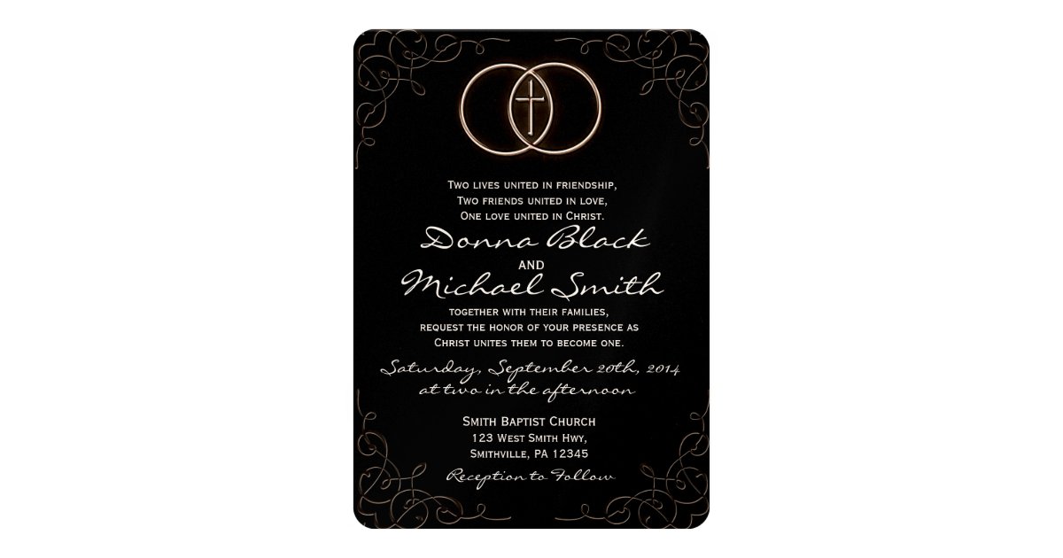 Encircled Cross Religious Wedding Invitations | Zazzle.com