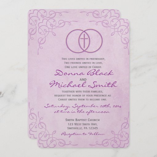 Encircled Cross Religious Wedding Invitations | Zazzle