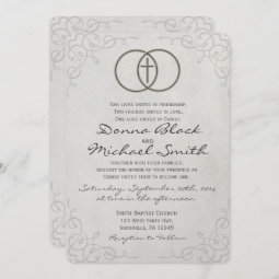 Encircled Cross Religious Wedding Invitations | Zazzle