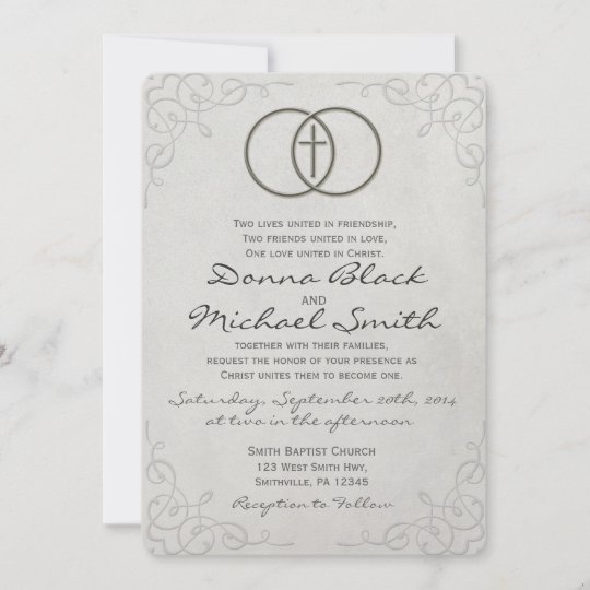 Encircled Cross Religious Wedding Invitations | Zazzle.com