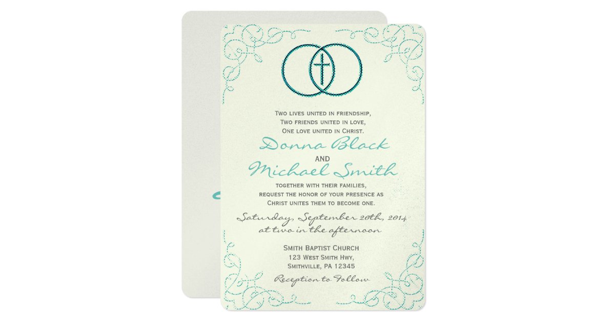Encircled Cross Religious Wedding Invitations | Zazzle.com