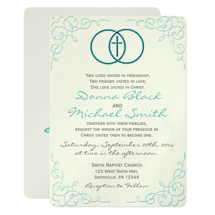 Encircled Cross Religious Wedding Invitations | Zazzle.com