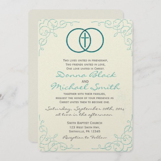 Encircled Cross Religious Wedding Invitations | Zazzle.com