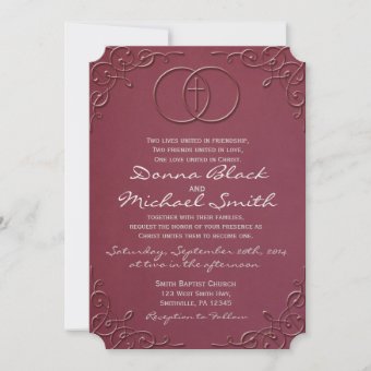 Encircled Cross Religious Wedding Invitations | Zazzle