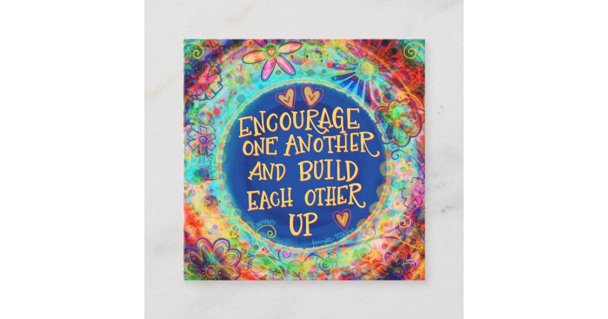 “Encourage One Another” Inspirivity Kindness cards | Zazzle