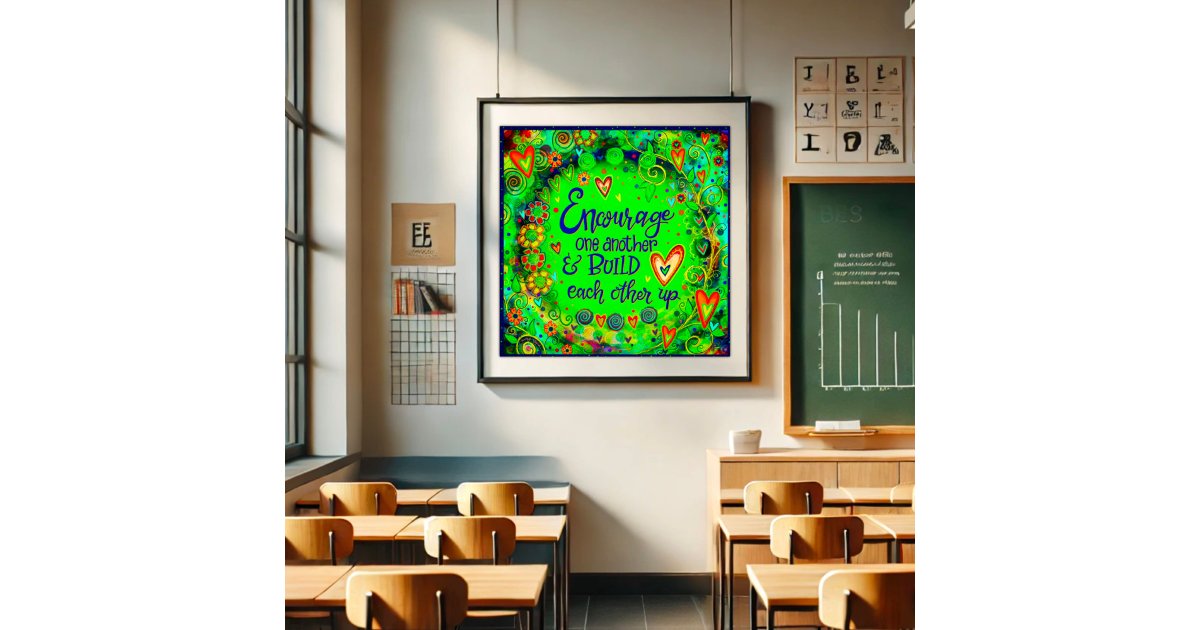 Encourage One Another Quote Inspirivity School Poster | Zazzle