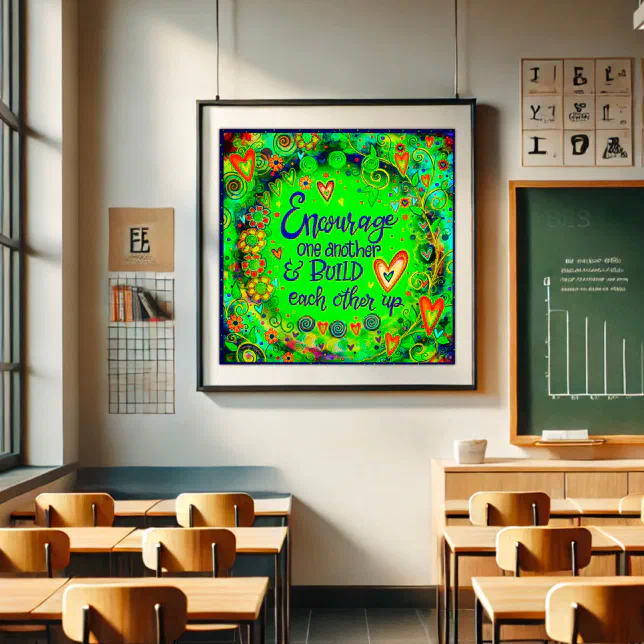 Encourage One Another Quote Inspirivity School Poster | Zazzle