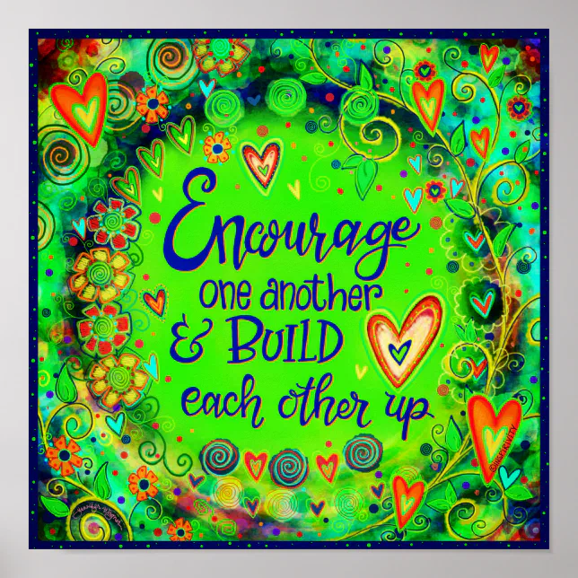Encourage One Another Quote Inspirivity School Poster | Zazzle