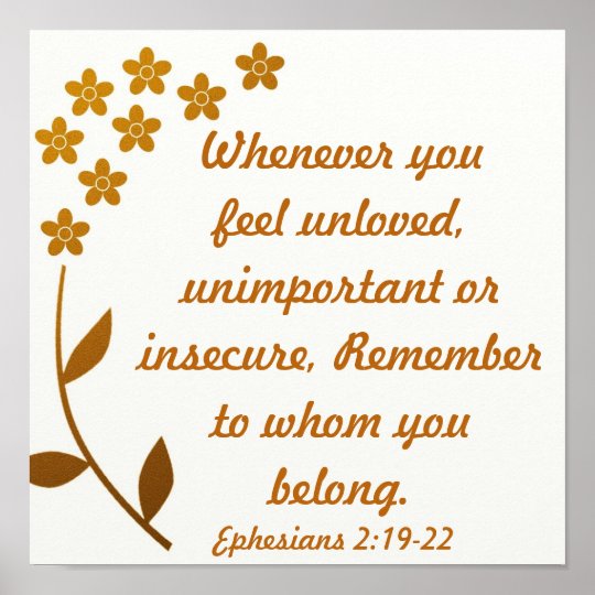 Encouragement bible verse Ephesians 2:19-22 Poster | Zazzle.com