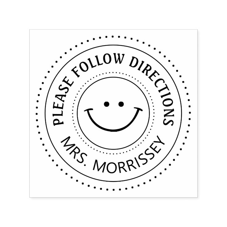 Encouragement Please Follow Directions Teachers Self-inking Stamp | Zazzle