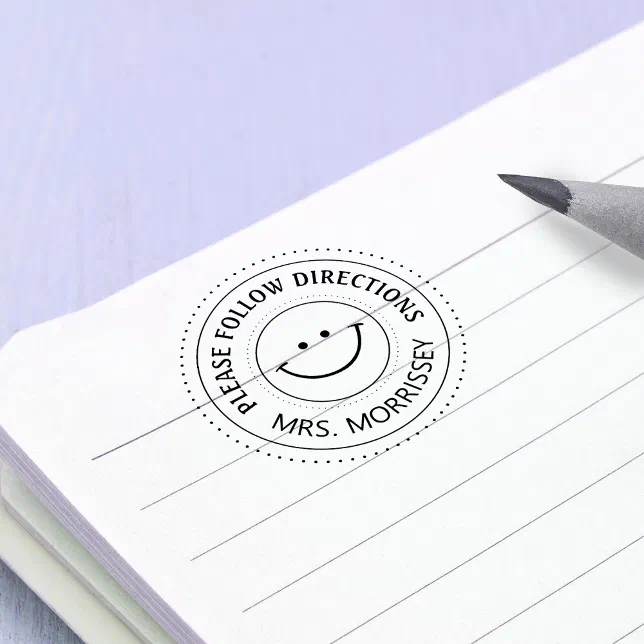 Encouragement Please Follow Directions Teachers Self-inking Stamp | Zazzle