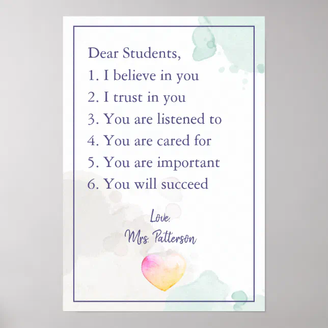 Encouragement Teachers Classroom Poster | Zazzle