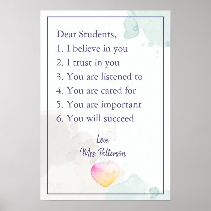 Encouragement Teachers Classroom Poster | Zazzle.com