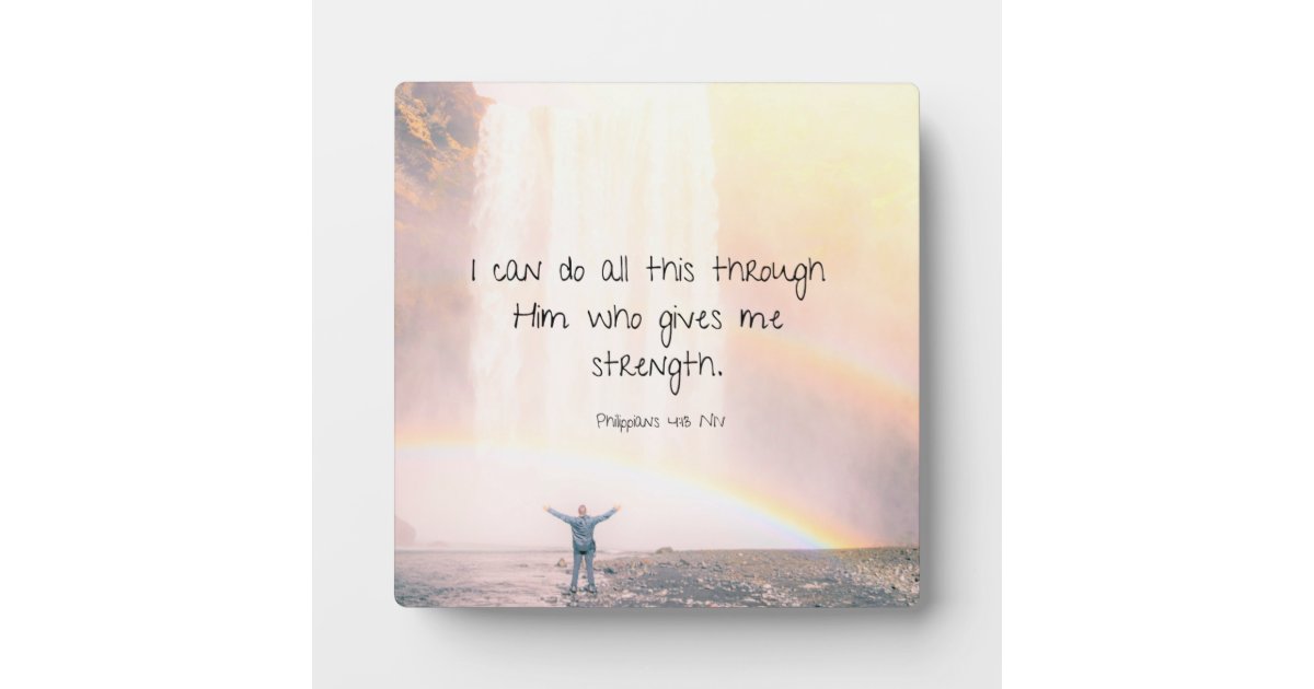 Encouraging Bible Verse Quote Waterfall Plaque | Zazzle