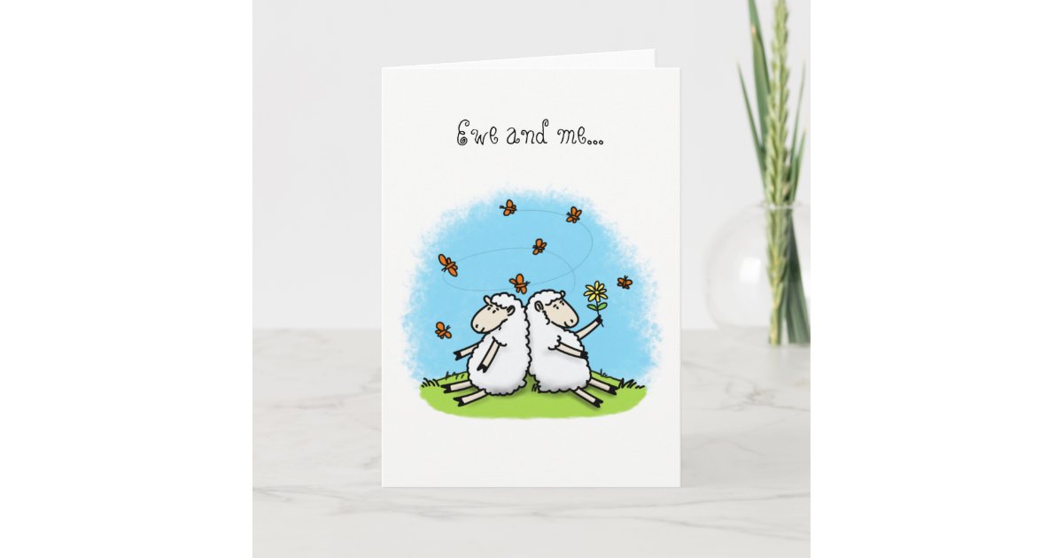Encouraging friendship card cute sheep cartoon. | Zazzle