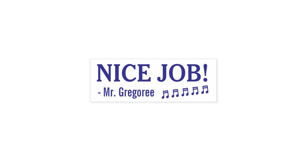 Encouraging "NICE JOB!" Teacher Rubber Stamp | Zazzle