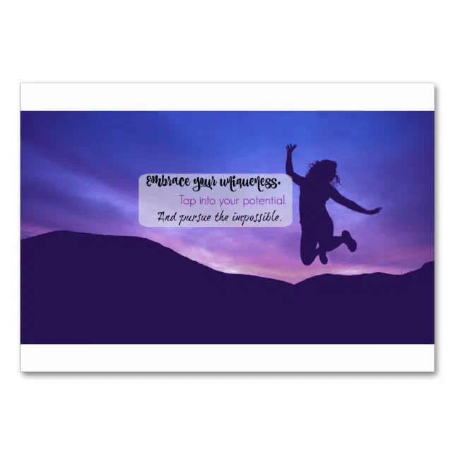 Encouraging Reminder for Teen Girls Table Number | Zazzle