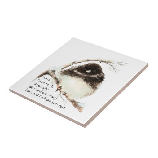 Encouraging, Scripture Matthew 8:28 Cute Birds Ceramic Tile | Zazzle