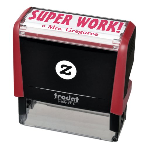 Encouraging "SUPER WORK!" Marking Rubber Stamp | Zazzle